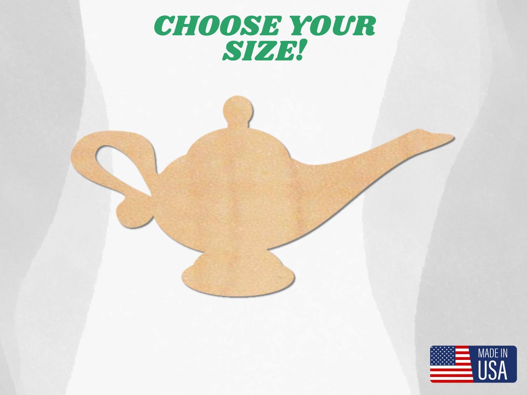 Unfinished Wooden Genie Lamp | Wooden Genie Shape Blank Cutout ...