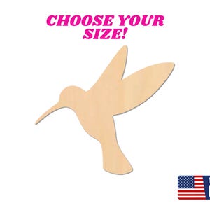 Unfinished Wooden Hummingbird Shape | Hummingbird Cutout | Bird Blanks ...