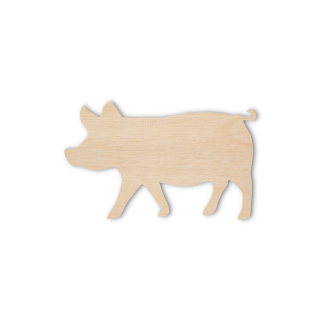 Unfinished Pig Wood Blank Pig Wood Cutout Shape Laser Cut Blanks ...