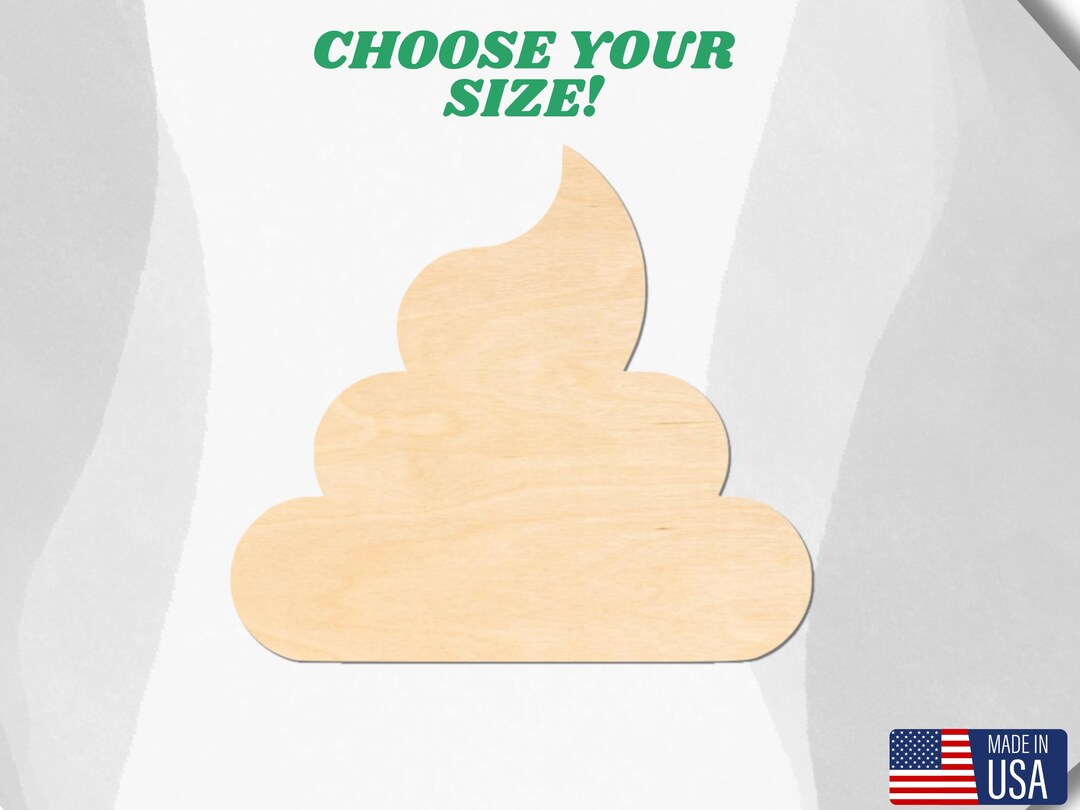 Unfinished Wooden Poo Craft Blank: DIY Craft Supplies - Etsy