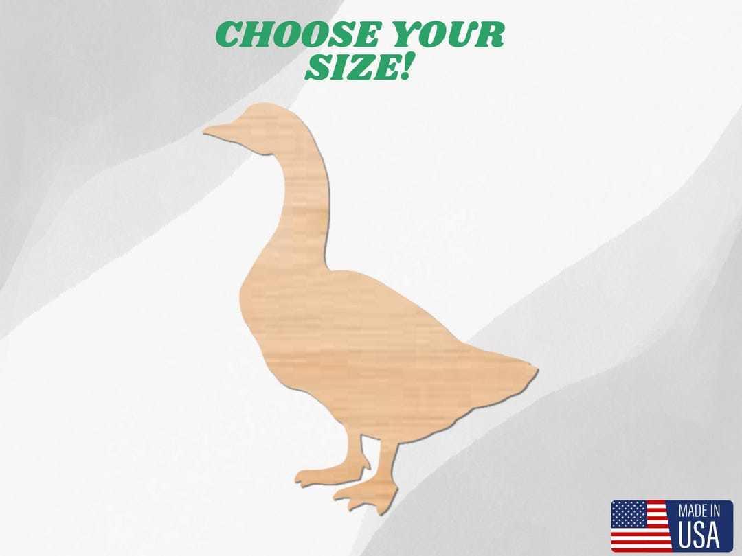 Unfinished Wooden Goose Long Neck | Long Neck Goose Wood Cutout Shape ...