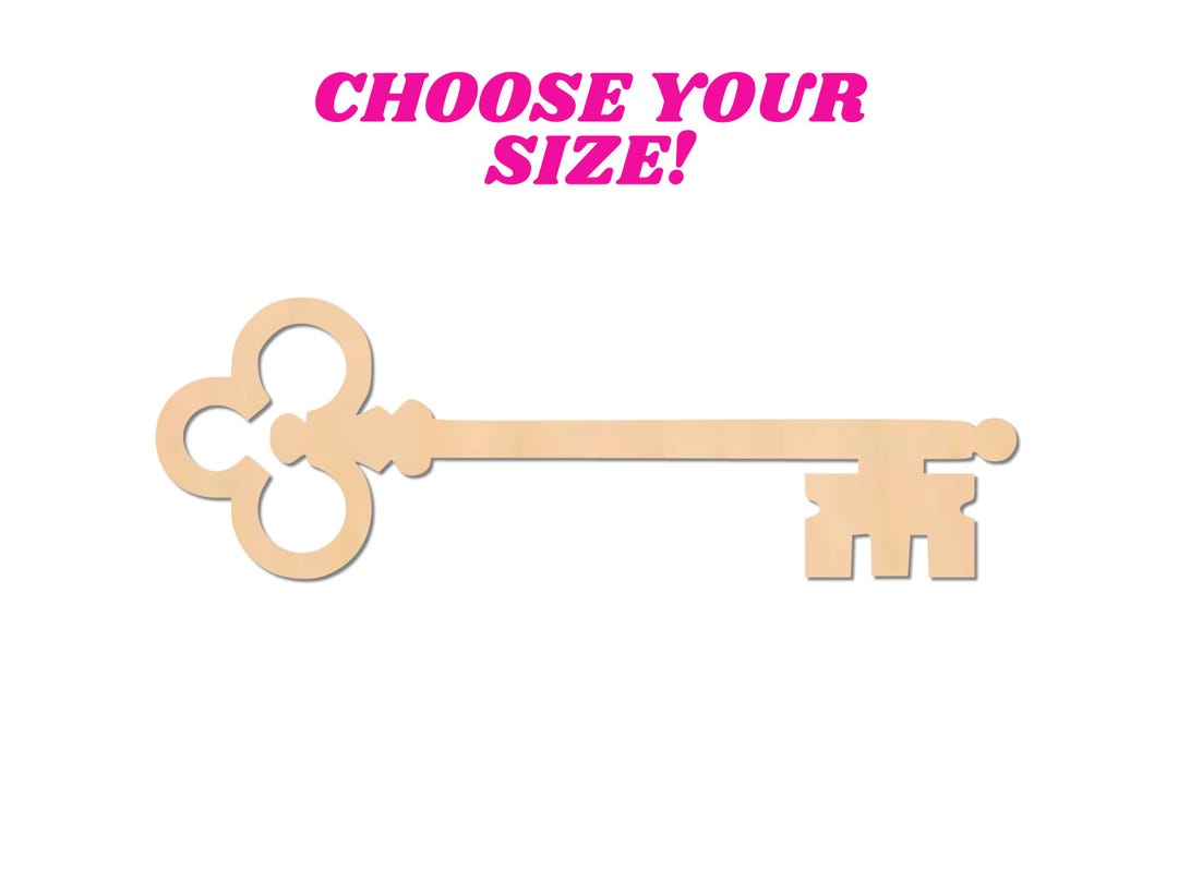 Unfinished Wood Skeleton Key Shape: Laser Cut DIY Craft Cutout - Etsy