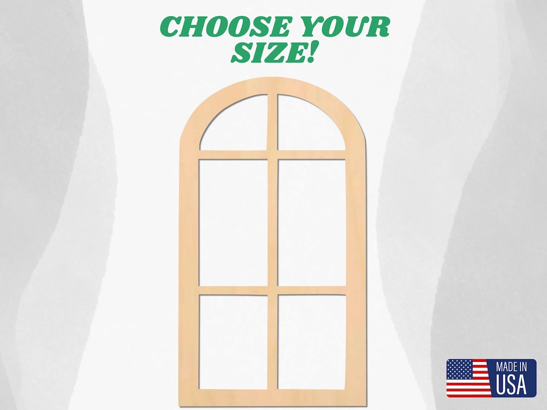 Unfinished Wooden Window Shape | Cathedral Church Window Blank Cutout ...