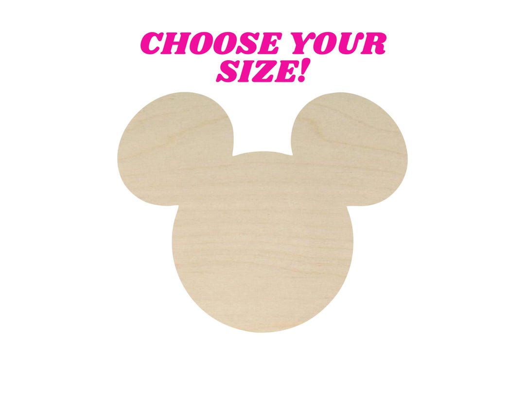 Unfinished Wooden Mouse Head Shape | Mouse Head Wooden Cutout Shape ...