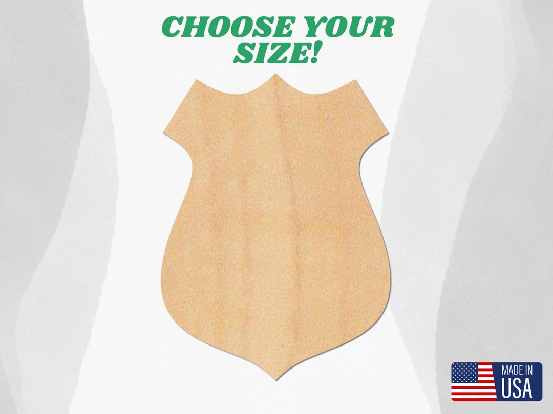 Wooden Police Badge | Police Badge Shape| Laser Cut Unfinished Wood ...