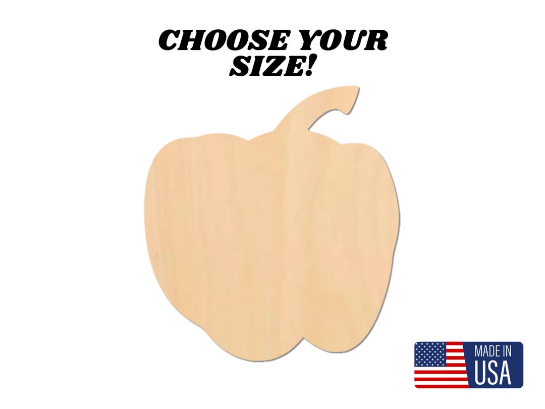 Unfinished Wooden Bell Pepper Blank, Bell Pepper Craft Blank ...