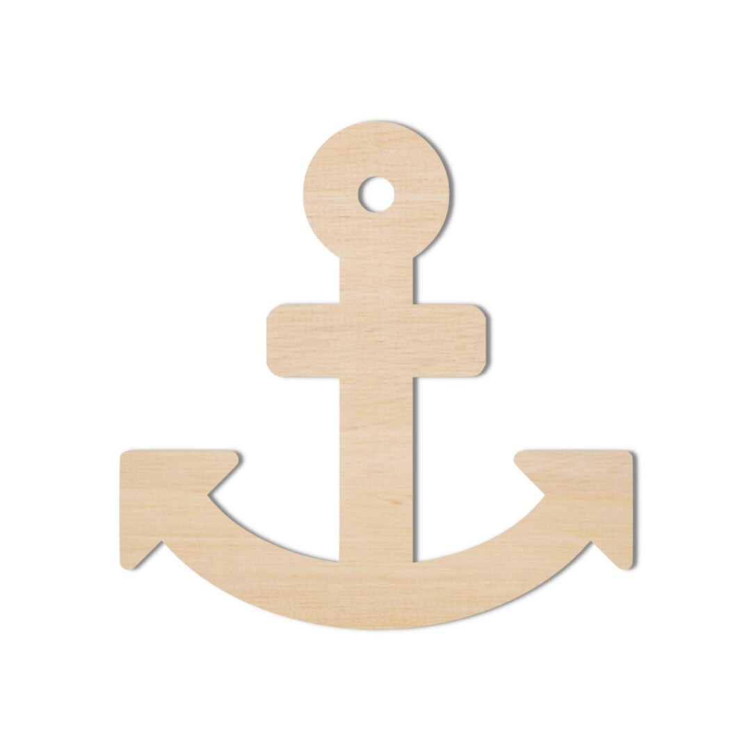 Anchor Unfinished Wood Blank | Anchor Wood Cutout Shape | Laser Cut ...