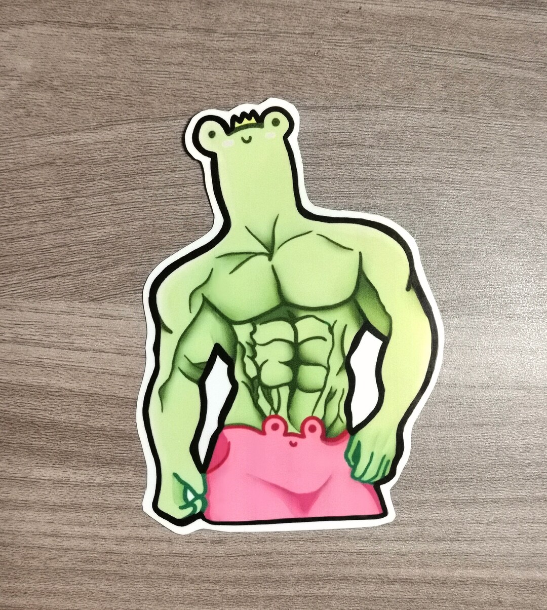 Gigachad Frog Glossy Vinyl Sticker - Etsy Singapore