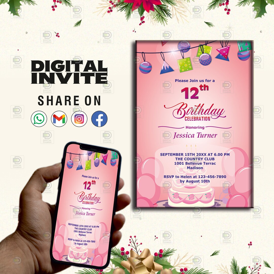 Birthday Invitation, Birthday Party Invitation, Birthday Party Invite ...