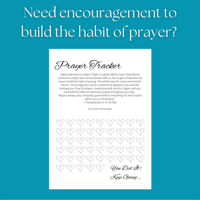 Prayer Tracker- Habit Tracker- Build the Habit of Continuous Prayer - Etsy