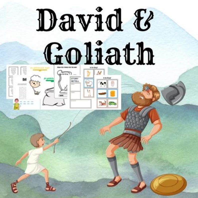 David & Goliath (1 Samuel 17) Bible Lesson for Church or School - Etsy