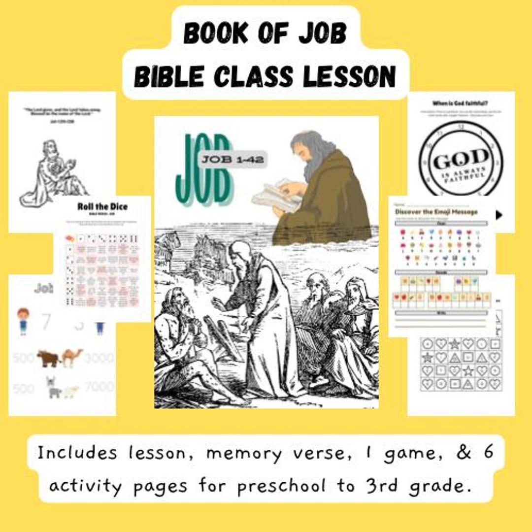 Book of Job Bible Lesson – Preschool to 3rd Grade (PDF) - Etsy
