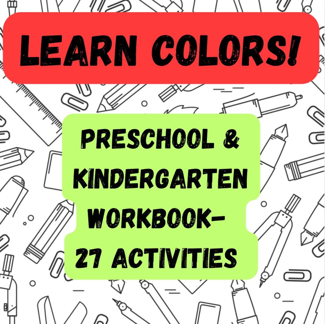 Learn Colors- Preschool & Kindergarten Printable Workbook, Toddler ...
