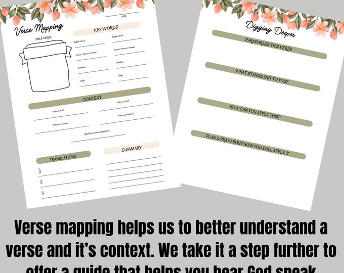 Verse Mapping Printable's With Digging Deeper Page to Hear God Speak ...