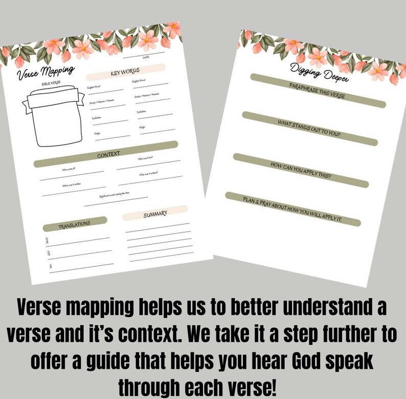 Verse Mapping Printable's With Digging Deeper Page to Hear God Speak ...