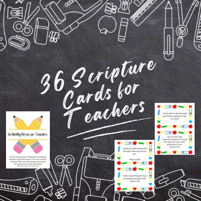 36 Weekly Scripture Cards for Teachers - Etsy