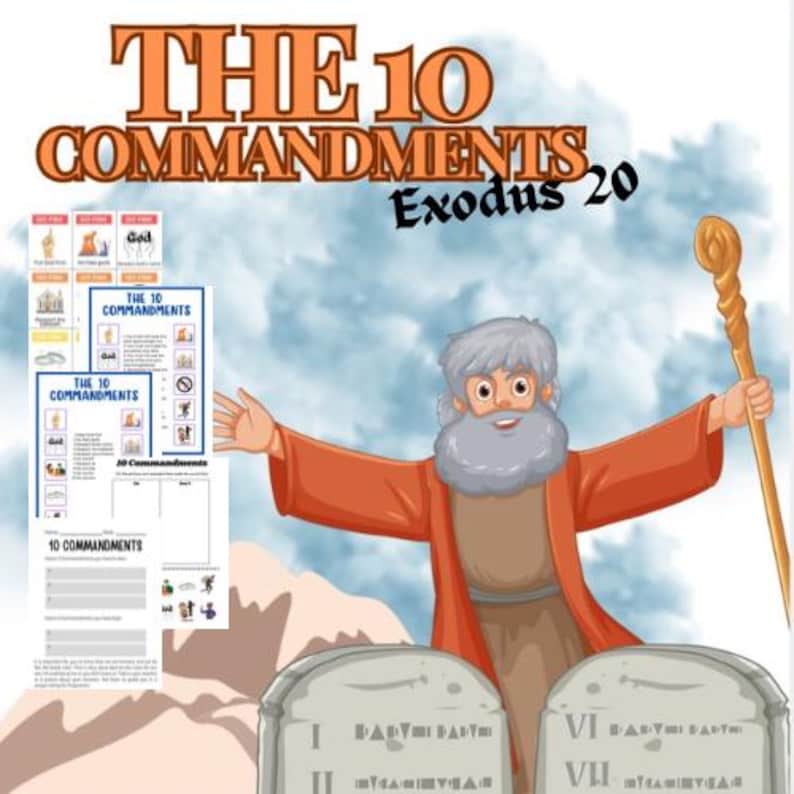 10 Commandments Bible Lesson (exodus 20) for Church or School - Etsy