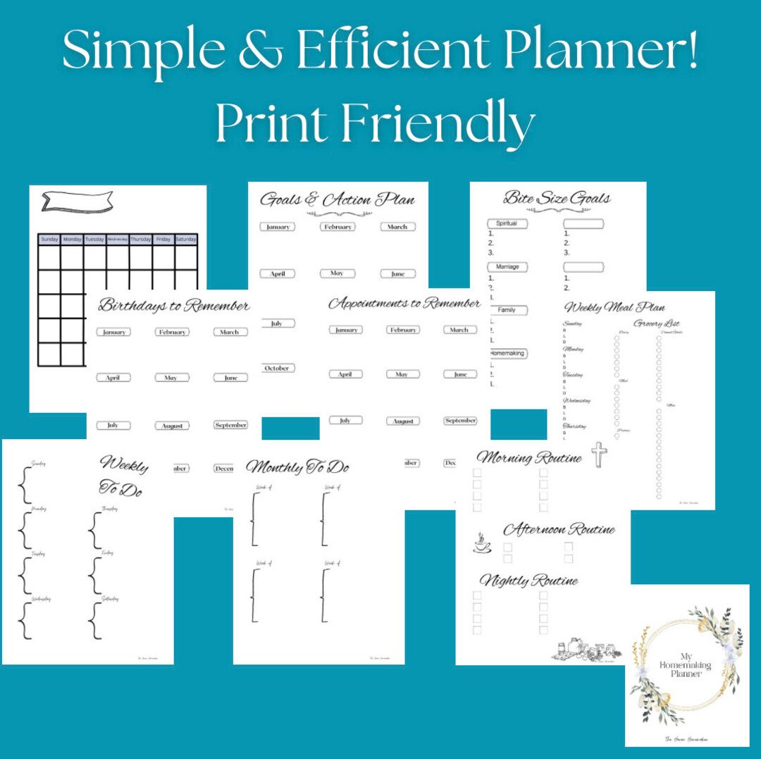 Simple and Efficient Planner Printable’s- Set Goals and Breakdown the ...