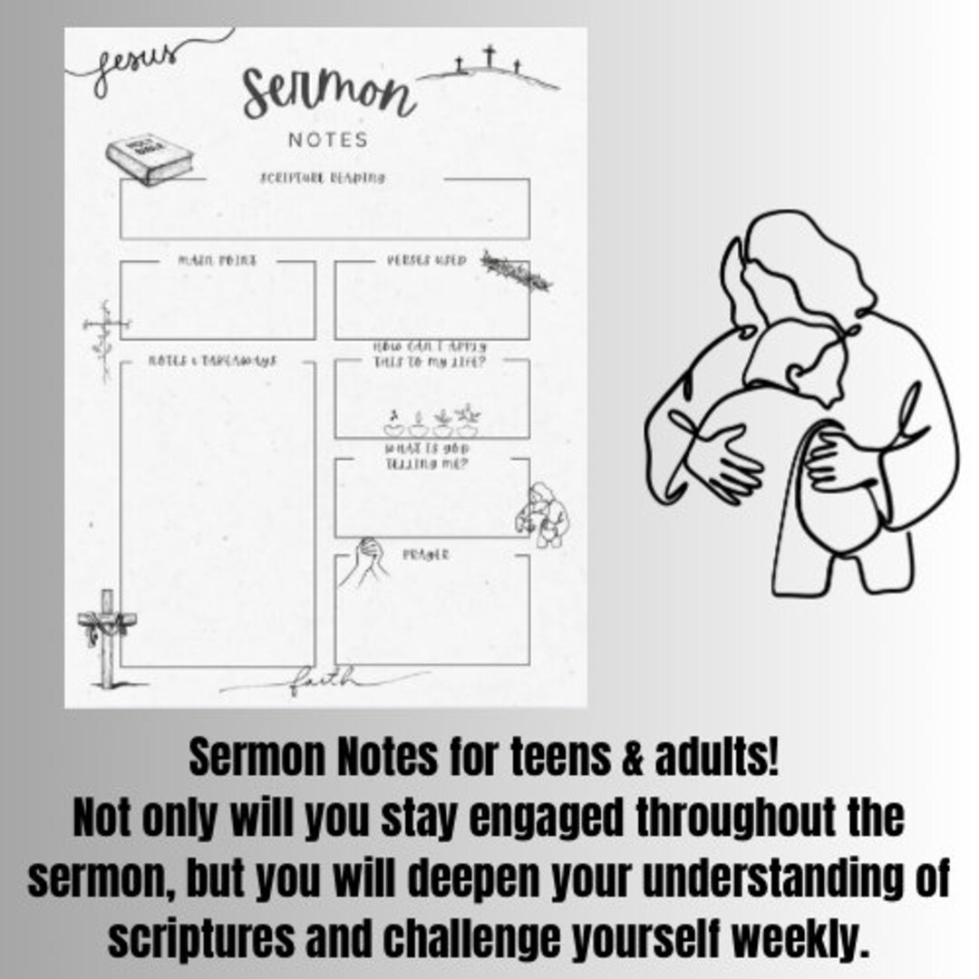 Sermon Notes for Teenagers and Adults - Etsy