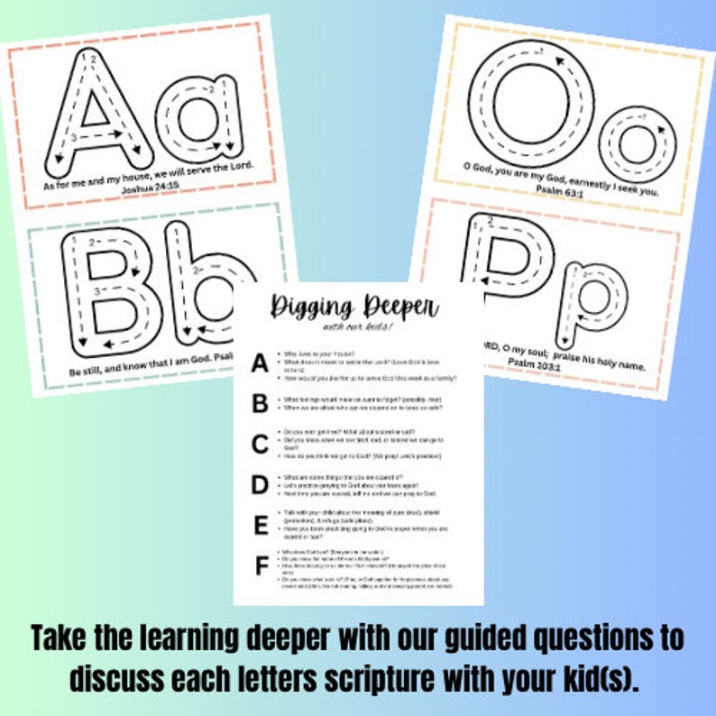 Alphabet/letter Printable Cards for Tracing With Bible Verses and a ...