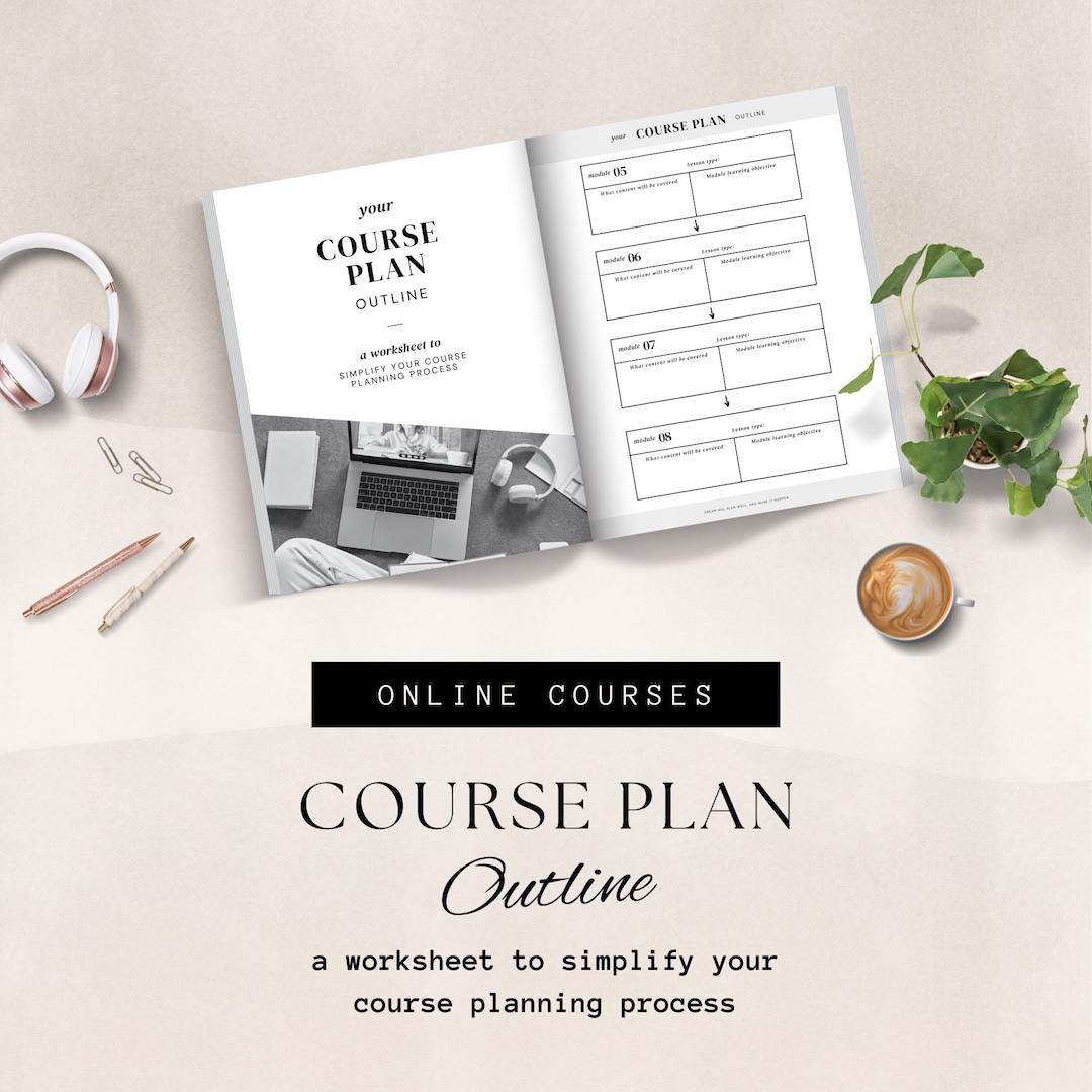 Online Course Worksheet Template Coaching Tool Canva Creator Workbook ...