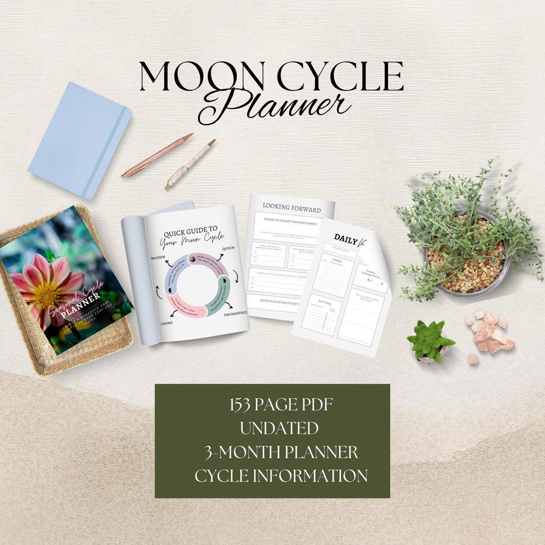PRINTABLE Moon Cycle Planner Seasonal Cycle Planner Period Tracker ...