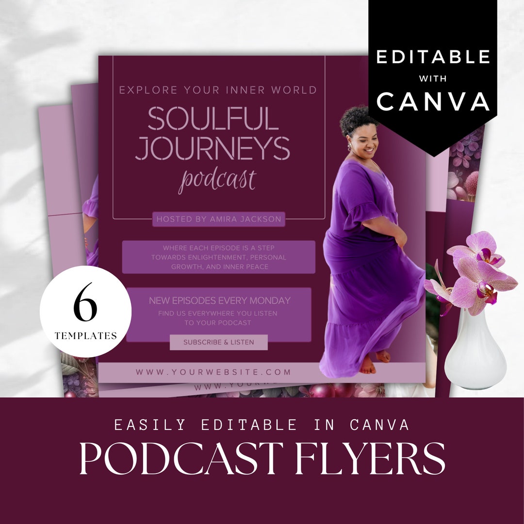 Podcast Flyer Templates Bundle - Customizable Editable Podcast ...