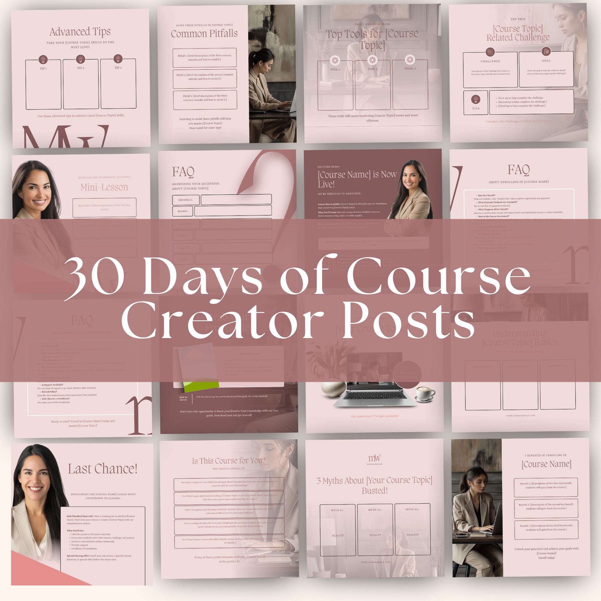 Instagram Template for Course Creators Editable in Canva, Online ...