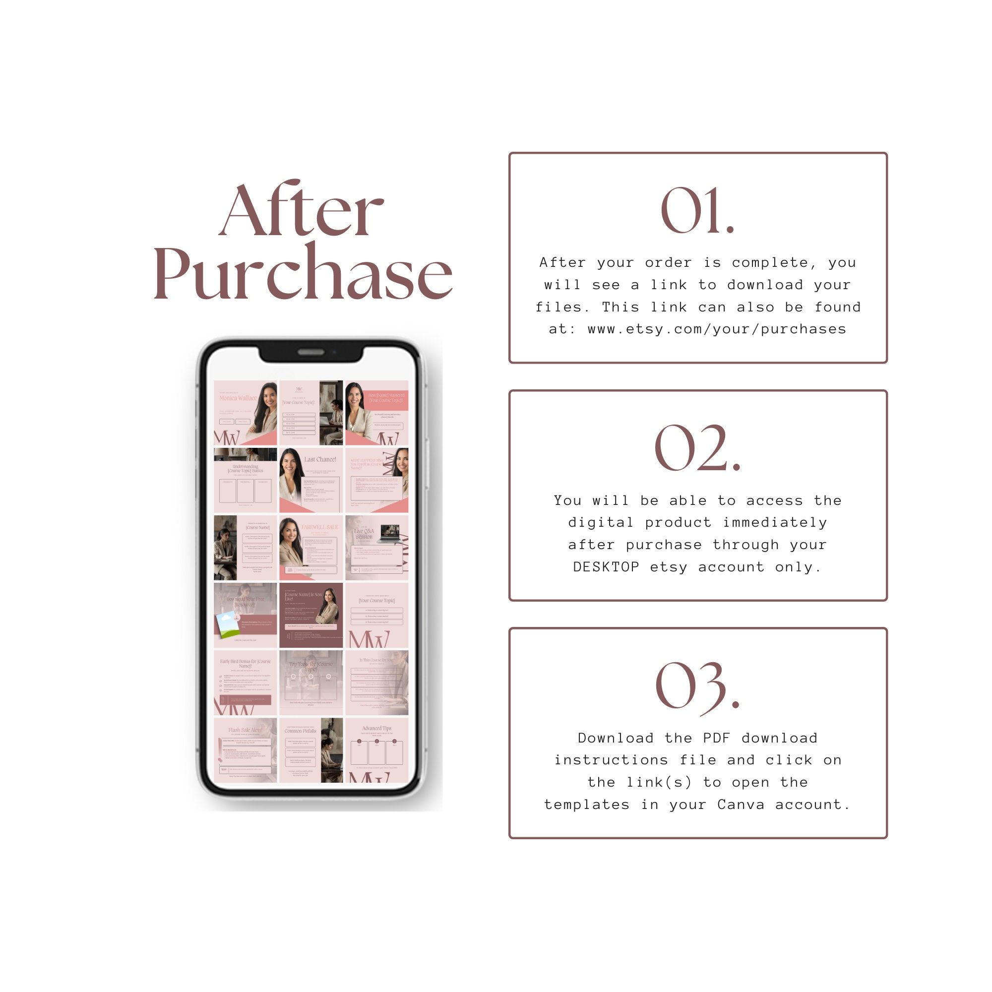 Instagram Template for Course Creators Editable in Canva, Online ...