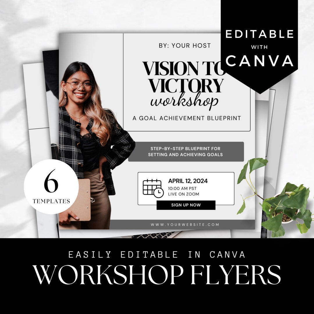 Workshop Flyer Templates for Canva Customizable - Editable Business ...