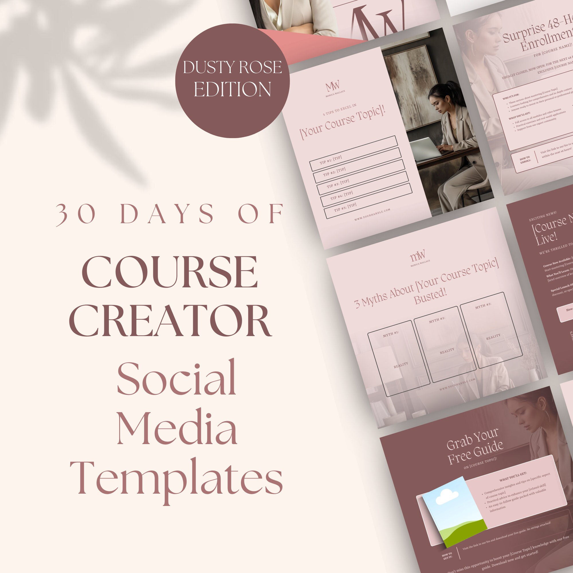 Instagram Template for Course Creators Editable in Canva, Online ...