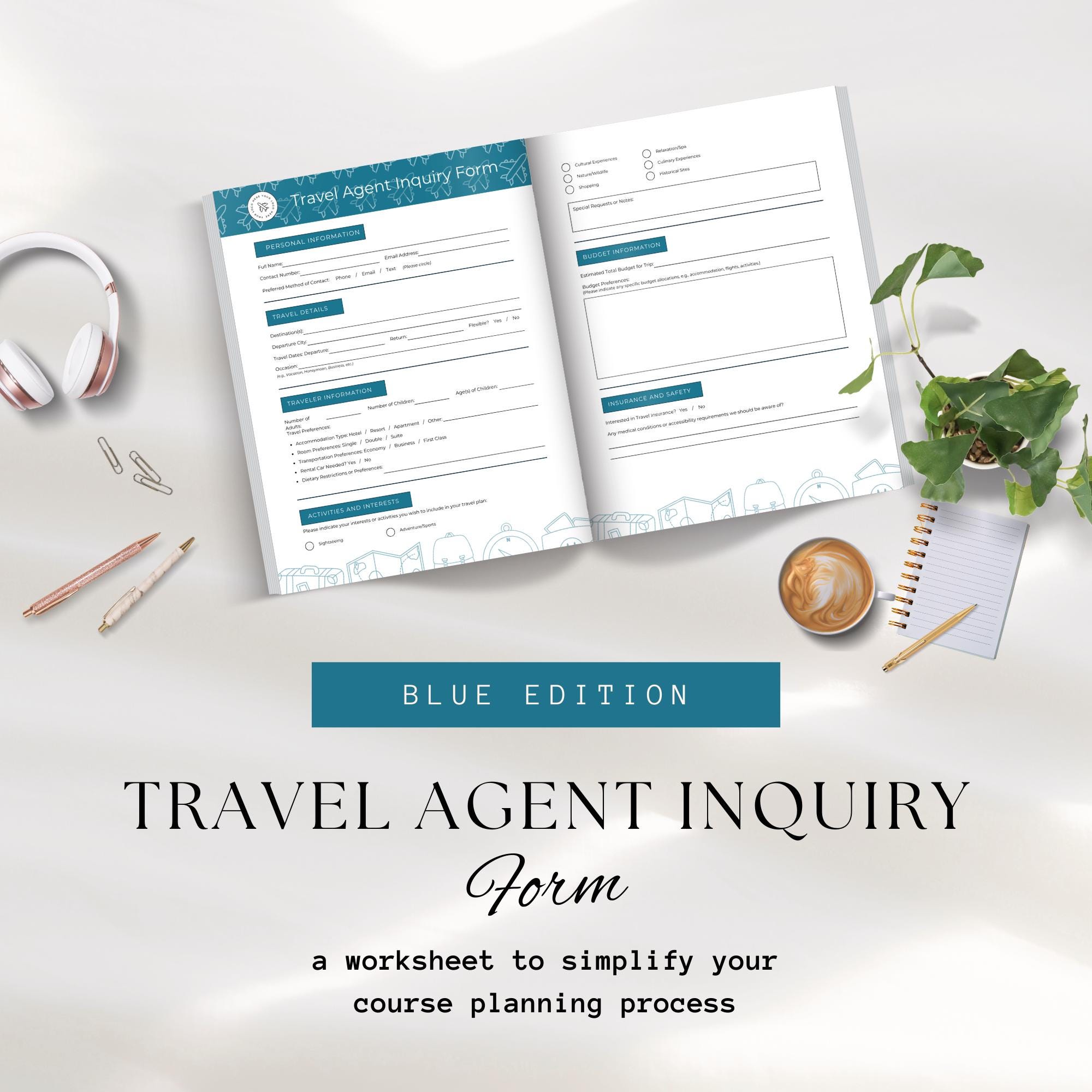 Travel Agent Inquiry Form Template, Trip Inquiry Questionnaire, Travel ...