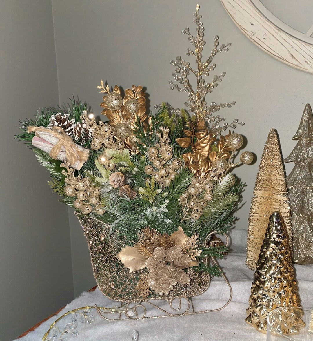 Metallic Gold Sleigh - Etsy