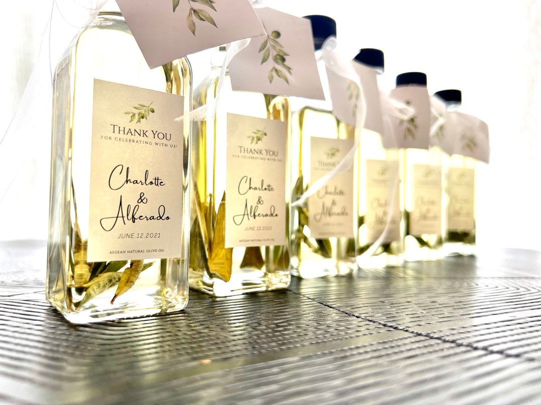 Custom Label Organic Olive Oil Wedding Favors, 100 Ml Bottles - Etsy