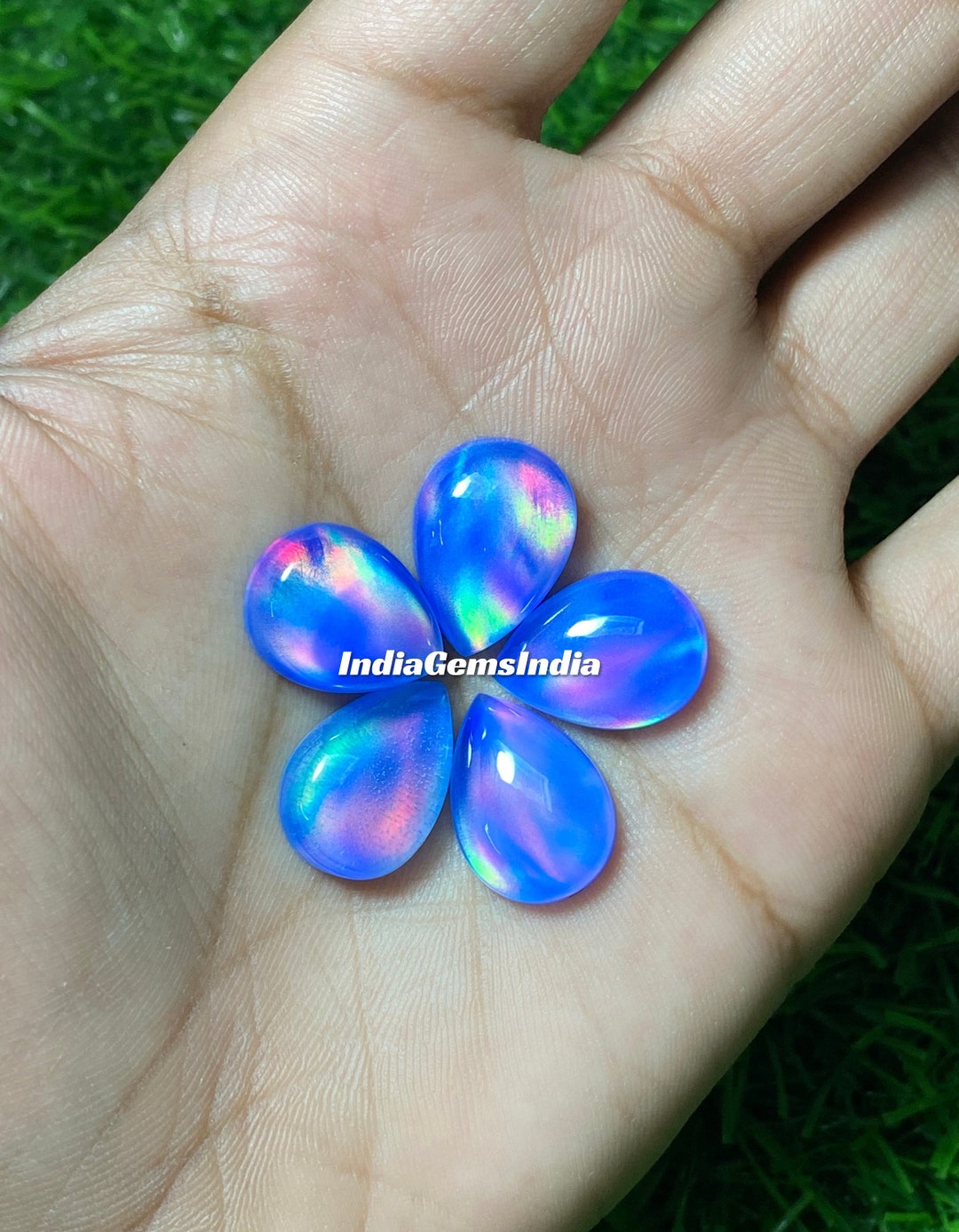 Out Standing Blue Flashy Aurora Doublet Opal Cabochon Size 10x14 20x30 ...