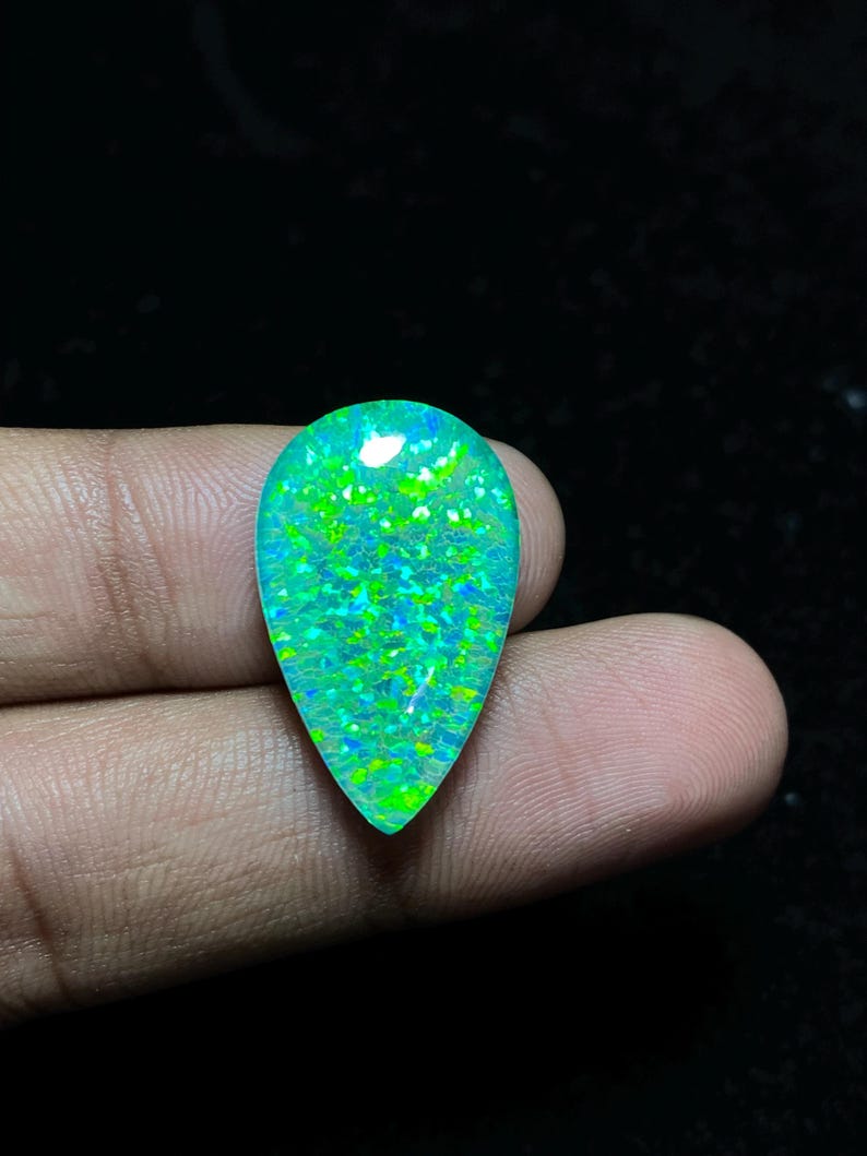 Lab Created Crystal Doublet Gilson Opal- Smooth Polished Flat Back ...