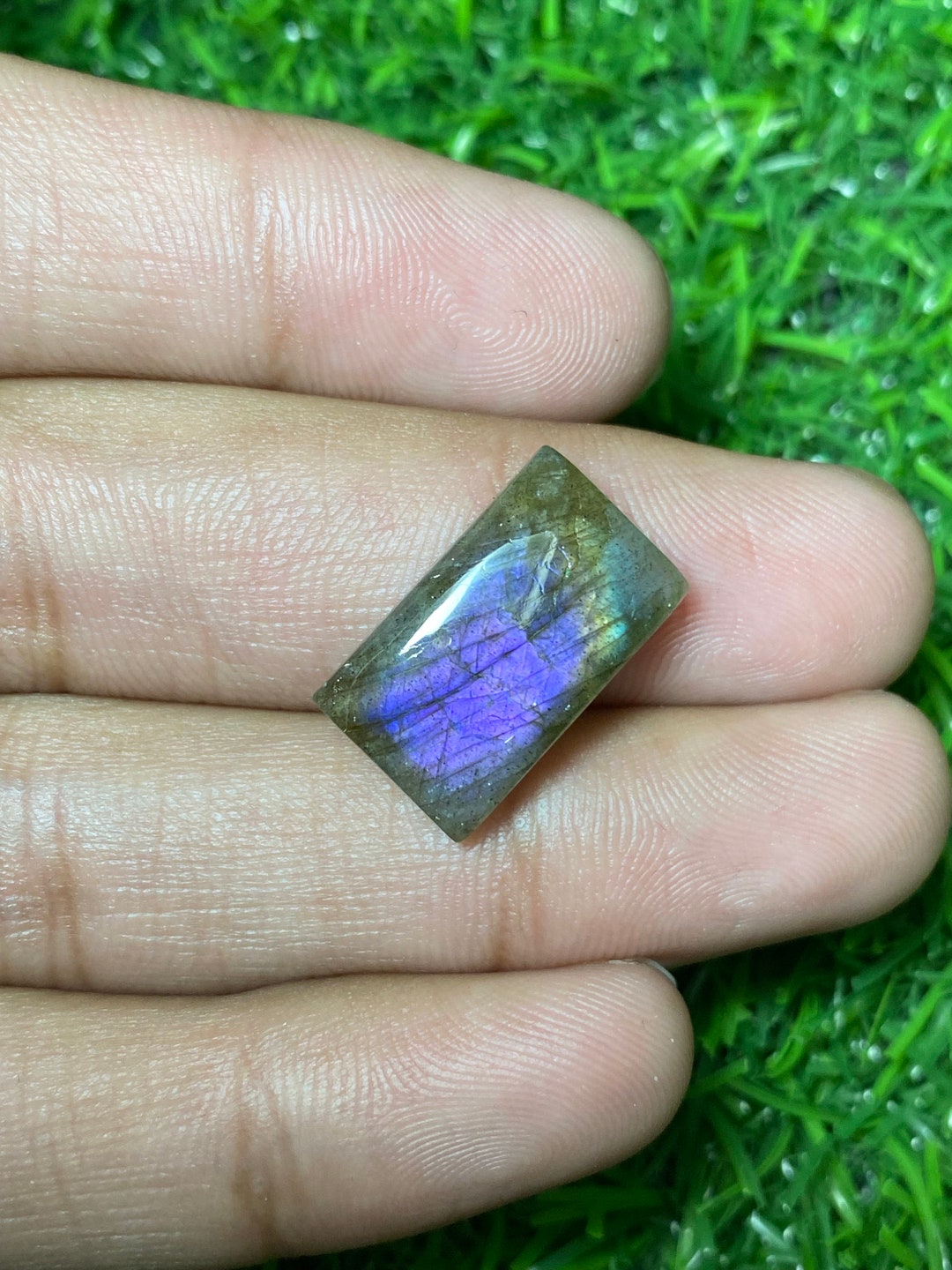 Ultimate Full Purple Flashy Labradorite Rectangle Shape Cabochon Loose ...