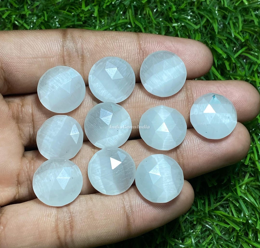 Beautiful White Monalisa Both Side Rose Cut Stone Size - 6 to 30 MM ...