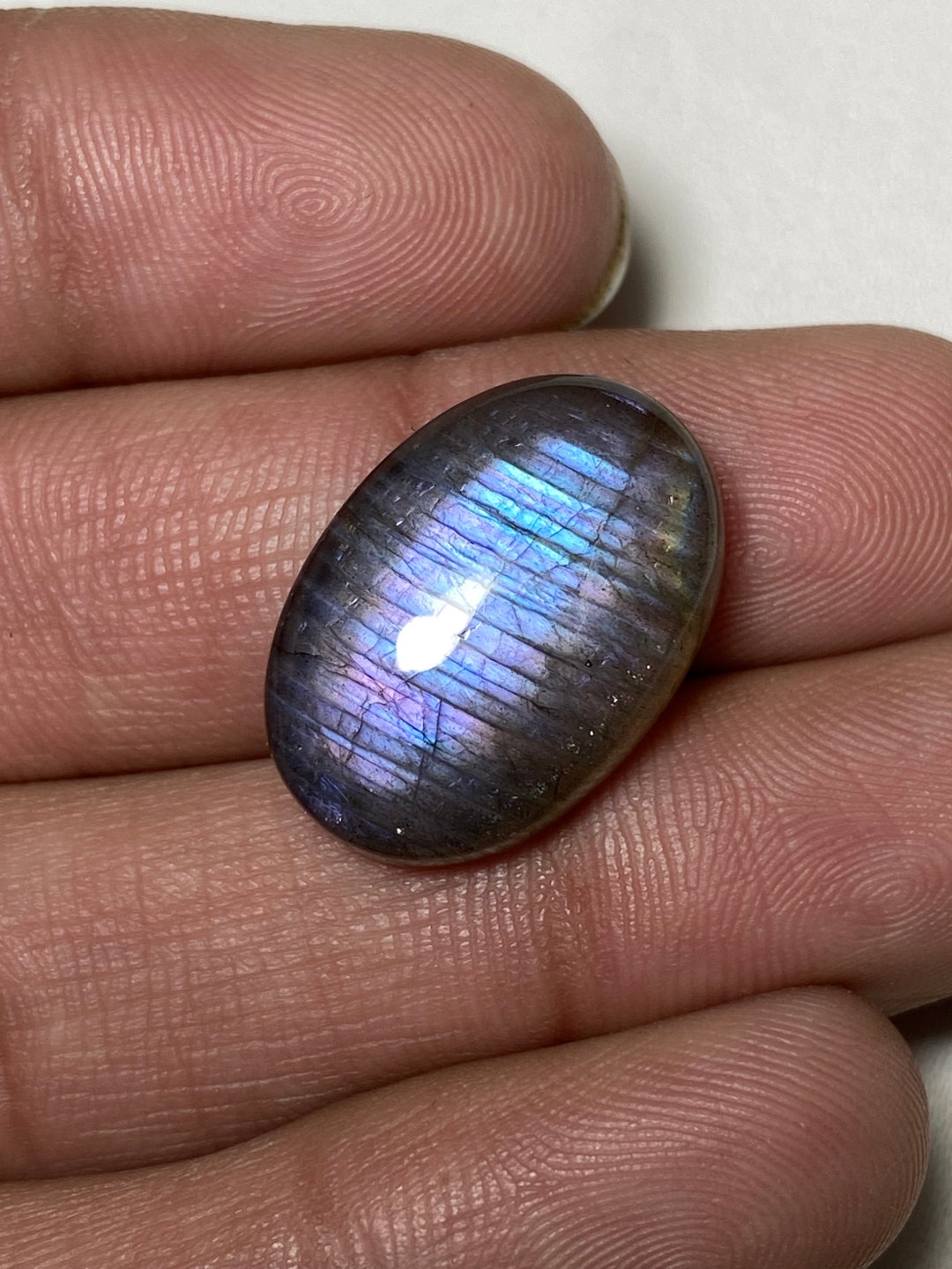 Very Attractive Full Purple Flashy Labradorite Cabochon Size 15x22x7 MM ...