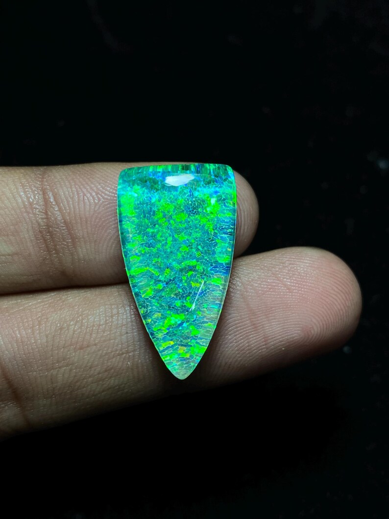 Lab Created Gilson Opal Cabochon – Crystal Doublet Flat Back Gemstone ...