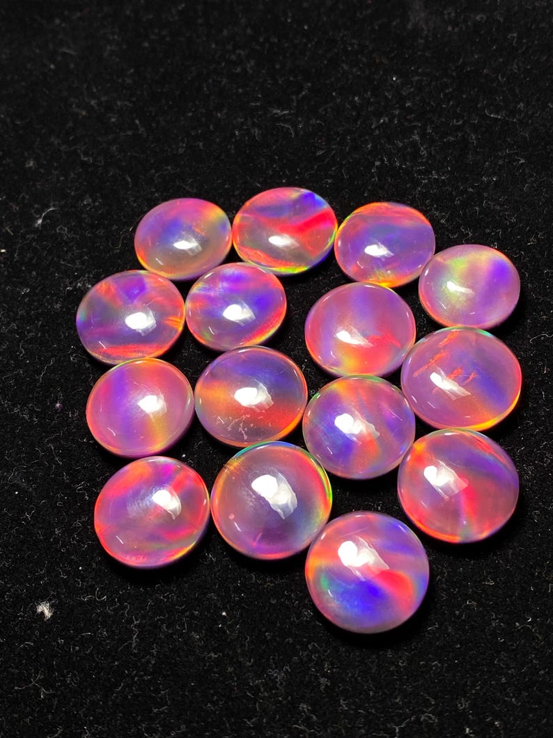 Lab Created Aurora Opal Doublet Cabochon: Flat Back, Round (8-20 MM) - Etsy