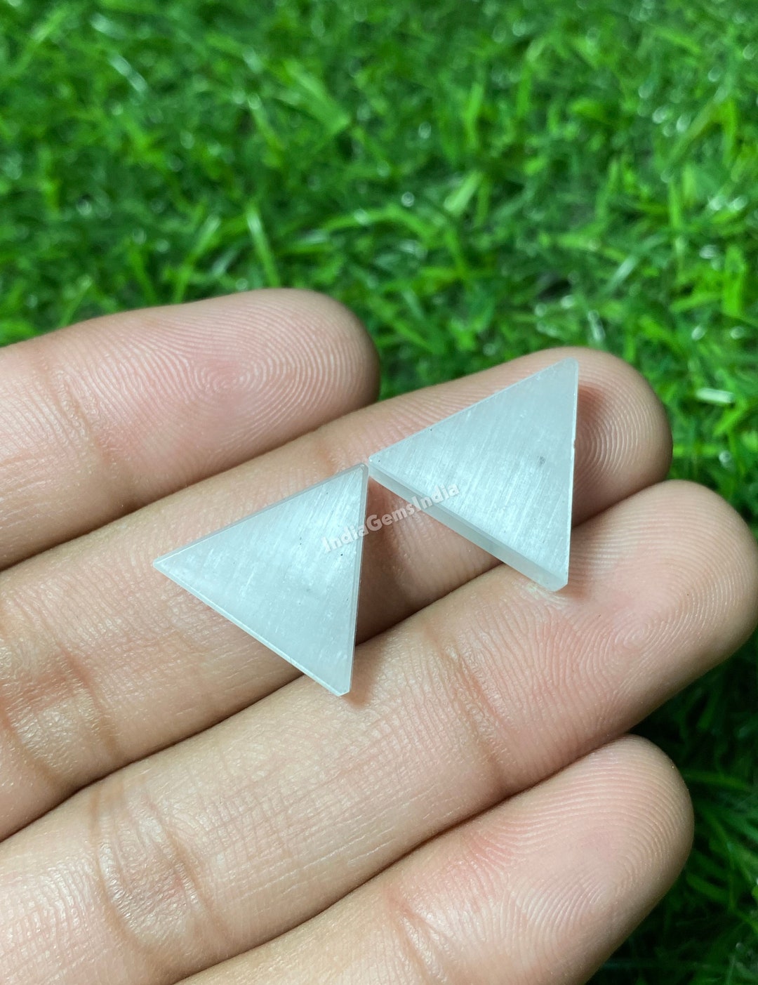 Beautiful Monalisa Both Side Flat Discs Triangle Shape Smooth Polish ...