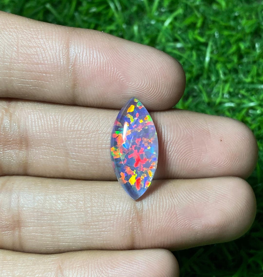 Out Standing ~ Multi Fire Doublet Aurora Opal Cabochon Marquise Shape ...