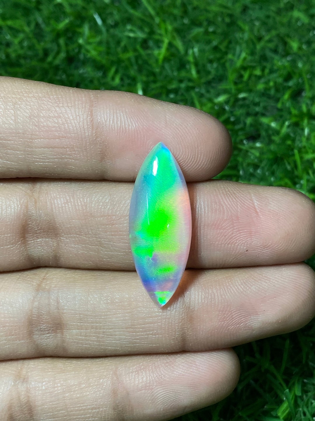 Out Standing ~ Multi Fire Doublet Aurora Opal Cabochon Size - 12x31x5 ...
