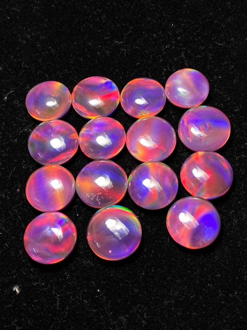 Lab Created Aurora Opal Doublet Cabochon: Flat Back, Round (8-20 MM) - Etsy