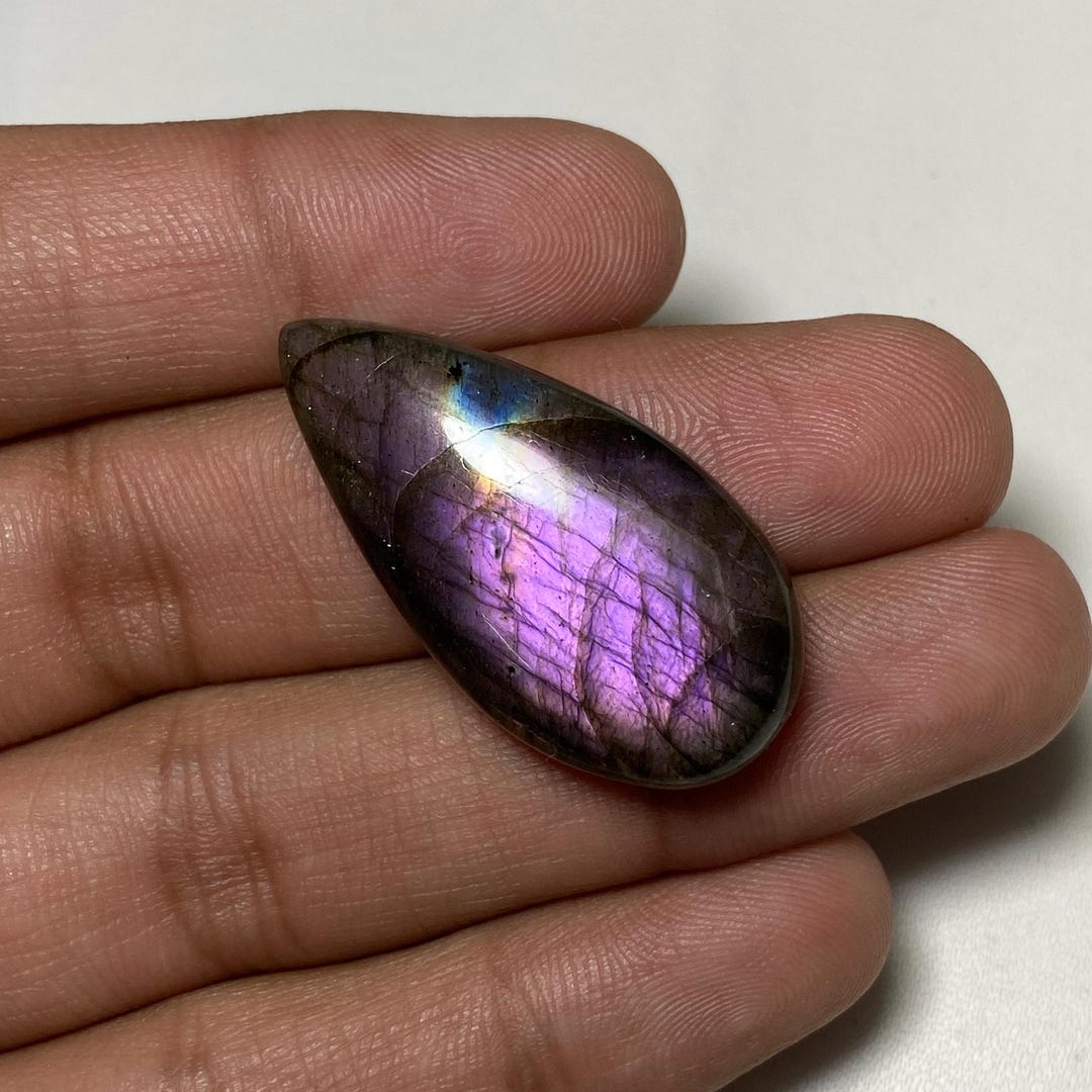 100% Natural Rare Purple Flashy Labradorite Size - 19x37x7 MM 41.90 CTS ...