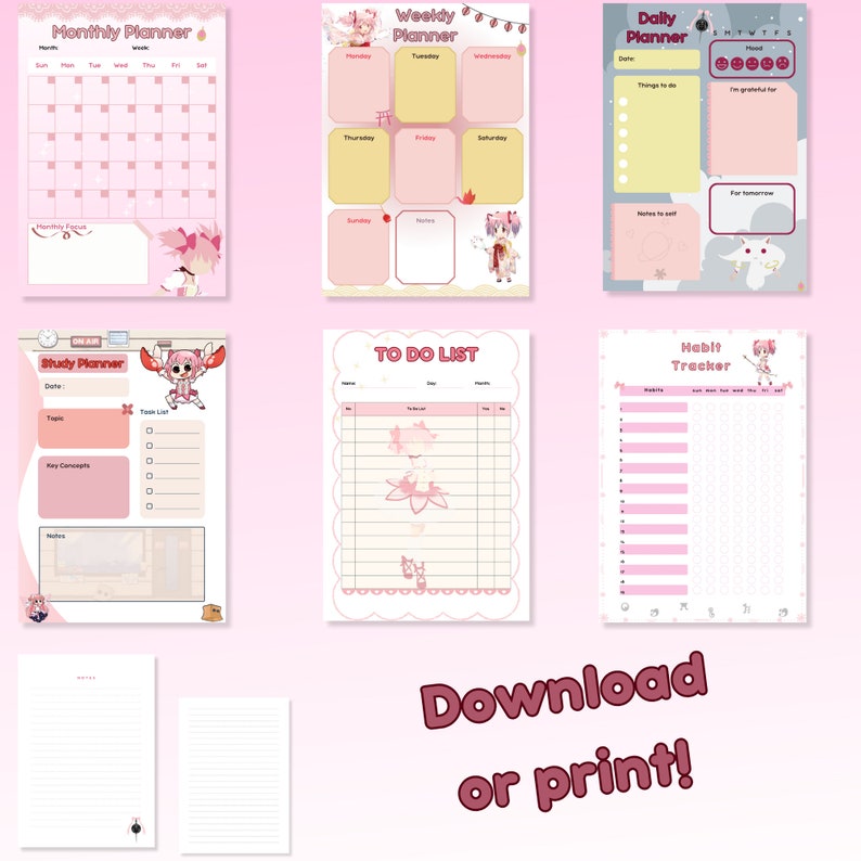 MADOKA MAGICA Digital Planner Journal, Magical Girl Mahou Shoujo ...