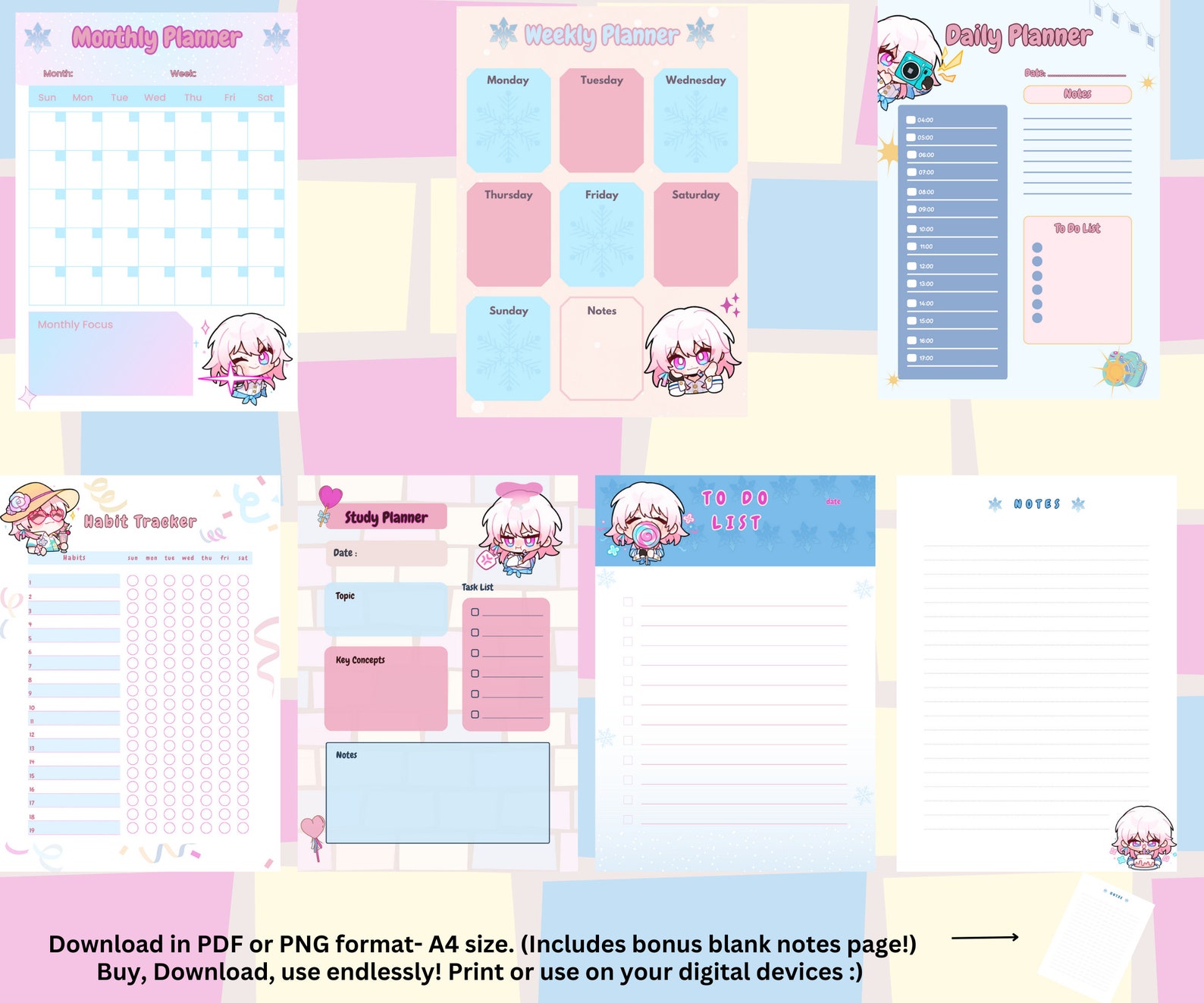 Honkai Star Rail March 7th Digital Planner, Star Rail Digital Download, March Seventh Digital ...