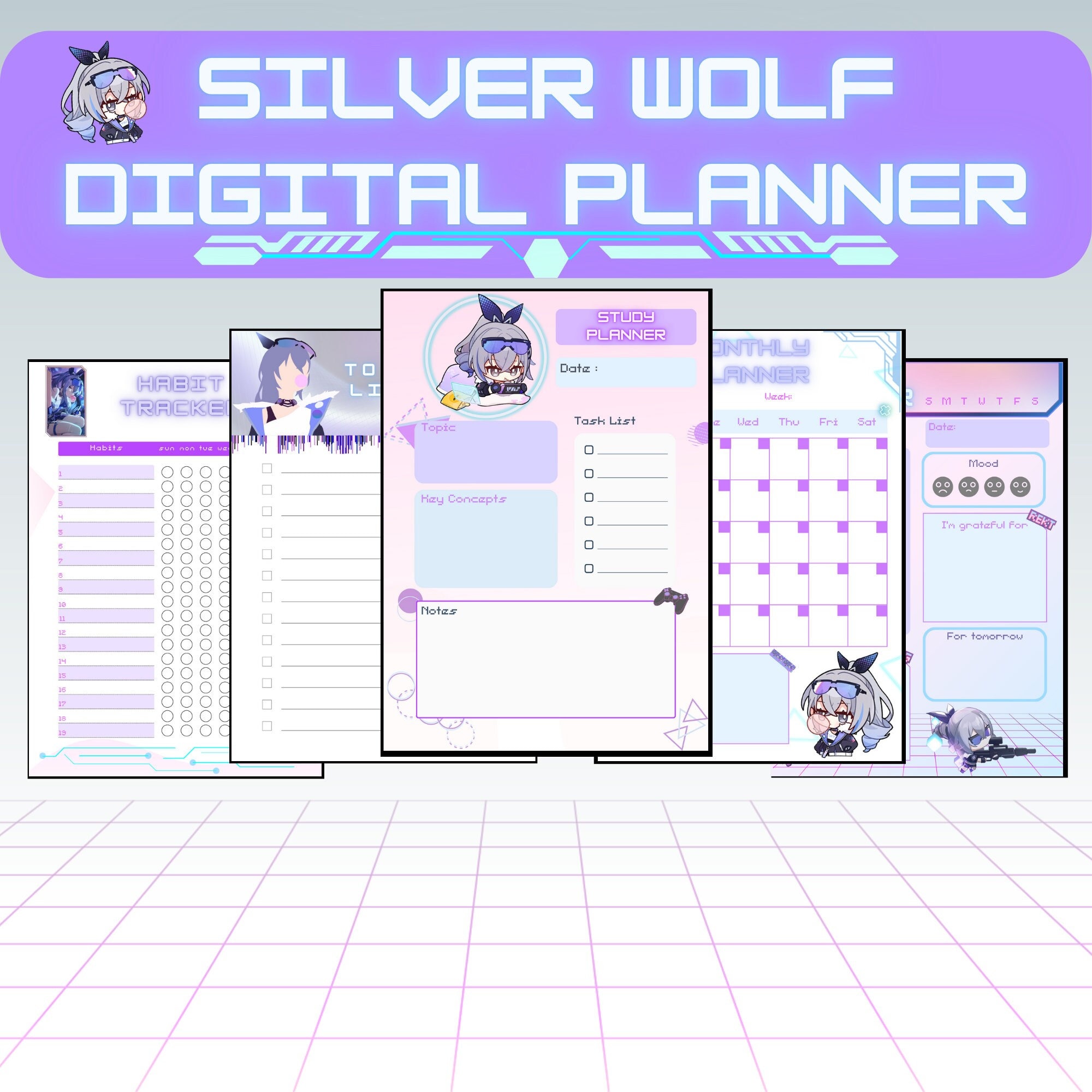 SILVER WOLF HONKAI Starrail Digital Planner, Silver Wolf Digital ...