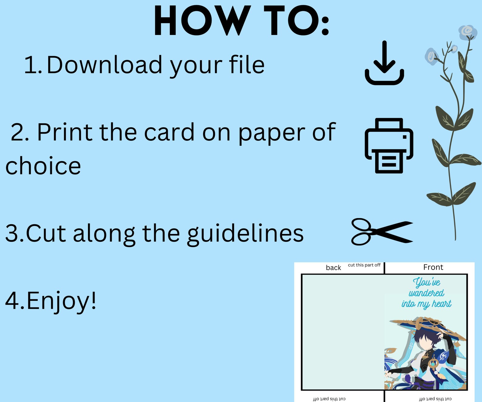 Wanderer Scaramouche Greeting Card, Genshin Impact Birthday Card ...